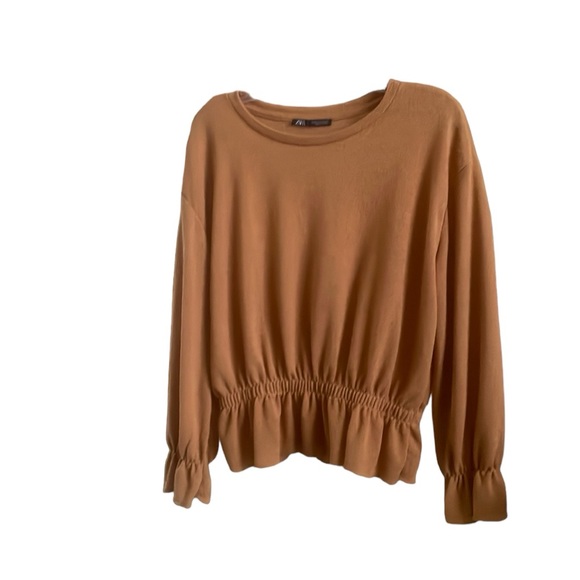 Zara | Sweaters | Zara Long Sleeve Sweater W Cinched Elastic Waist ...